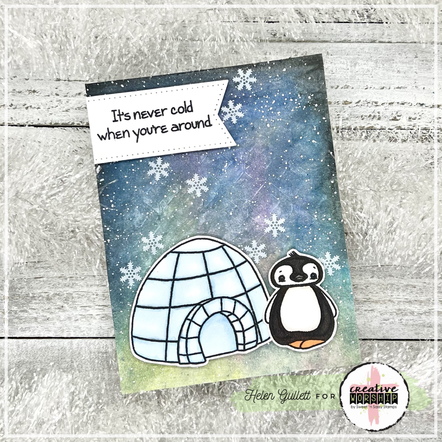 Mixed Media Card | Never Cold When You’re Here - Helen G. Designs